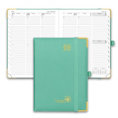China Academic Weekly Planner 22-23 Green 6.5x8.5 Inch Vertical Layout FSC 100 GSM Ivory Paper for sale