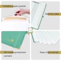 China Academic Weekly Planner 22-23 Green 6.5x8.5 Inch Vertical Layout FSC 100 GSM Ivory Paper for sale
