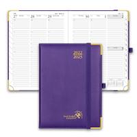 China Weekly Planner 2023-2024 Purple 100GSM Paper Hourly Schedule Monthly Tabs for sale