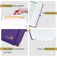 China Weekly Planner 2023-2024 Purple 100GSM Paper Hourly Schedule Monthly Tabs for sale