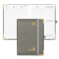 China Weekly Planner 2023 Grey Vertical Layout Hourly Schedule 100GSM Paper Monthly Tabs for sale