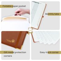 China Weekly Planner 22-23 Brown Vertical Layout with Hourly Schedule And Easy-Track Corners for sale