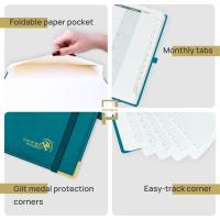China Executive Weekly Planner 2023-2024 Pacific Green 100GSM Ivory Paper Hourly Schedule Monthly Tabs for sale