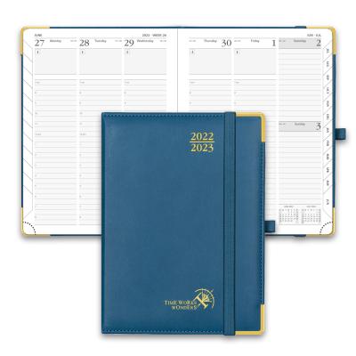 China Weekly Planner 22-23 Night Blue ECO PU leather for sale