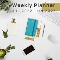 China Donau Blue Vertical Layout Weekly Planner Jul. 2023 To Jun. 2023 for sale