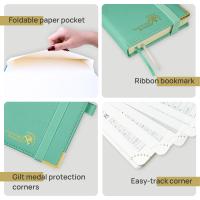 China Green Vegan PU Leather Small Academic Planner 4.25x6.75 Inch Monthly Weekly Agenda for sale