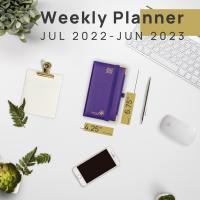 China FSC Purple Mini Academic Planner 2023 4.25x6.75 Inch Monthly Weekly Plans for sale
