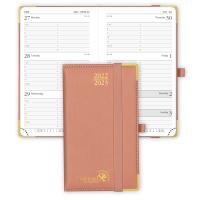 China PU Leather Soft Cover Academic Planner Pink 4.25x6.75 inch 80 GSM FSC Paper for sale