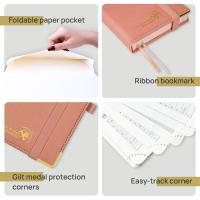 China PU Leather Soft Cover Academic Planner Pink 4.25x6.75 inch 80 GSM FSC Paper for sale