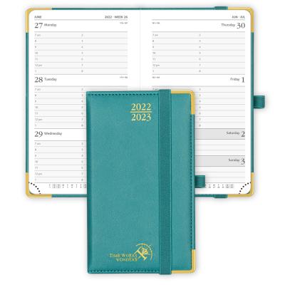 China Custom Turquoise Small Academic Planner July 2023 to June 2023 80 GSM FSC Paper for sale