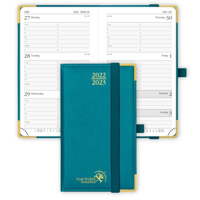 China FSC Small Academic Planner Pacific Green With Vertical Hourly Schedule for sale