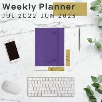 China 8.5x6.5 Inch Weekly Planner Jul 2023 Jun 2024 Purple Customizable FSC Paper for sale