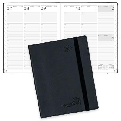 China Softcover Weekly Daily Planner 2023 Black 100GSM Ivory Paper A5 for sale