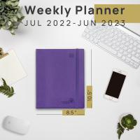 China Medium 6.5x8.5 Inch Purple Weekly Planner July 2023 to June 2024 for sale