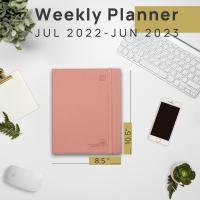 China 100GSM Paper Monthly Weekly Planner 2023 Pink 12 Months Hourly Schedule for sale