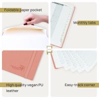 China 100GSM Paper Monthly Weekly Planner 2023 Pink 12 Months Hourly Schedule for sale