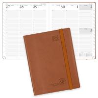 China Softcover Weekly Academic Planner 2023 Brown Vegan Leather A5 100GSM for sale