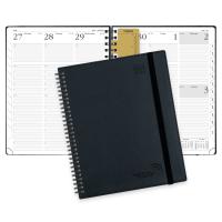 China Black PU Leather Softcover Vertical Weekly Planner With Daily Schedule for sale