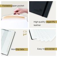 China Black PU Leather Softcover Vertical Weekly Planner With Daily Schedule for sale