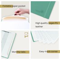China Custom Black Weekly Planner 2023-2024 A4 Vegan Leather Cover 100GSM Paper for sale