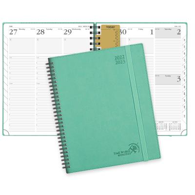 China Custom Black Weekly Planner 2023-2024 A4 Vegan Leather Cover 100GSM Paper for sale