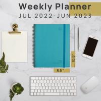 China Wirebound Soft Cover Academic Planner 10.5x8.5 Inch Vertical Weekly Layout 12-Month for sale