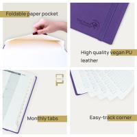 China 100GSM Paper Large Academic Planner Purple Softcover Wirebound for sale