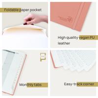 China Custom Weekly Planner 2023 2023 A4 Size 8.5x10.5 Inch Pink with Monthly Tabs for sale