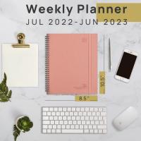 China Custom Weekly Planner 2023 2023 A4 Size 8.5x10.5 Inch Pink with Monthly Tabs for sale