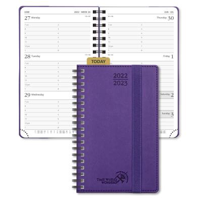 China Purple Spiral Softshell Mini Weekly Planner 4.25x6.75 inch FSC Paper for sale