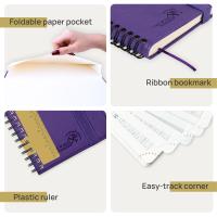 China Purple Spiral Softshell Mini Weekly Planner 4.25x6.75 inch FSC Paper for sale