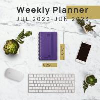 China Purple Spiral Softshell Mini Weekly Planner 4.25x6.75 inch FSC Paper for sale