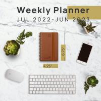 China FSC Approved Mini Weekly Planner Jul 22 To Jun 23 With Medal Binding for sale