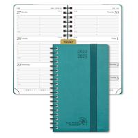China Custom Turquoise Mini Weekly Planner 2023 2024 4.25x6.75 inch Vertical Layout FSC Paper for sale