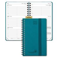 China Wirebound Mini Weekly Planner 4.25x6.75 Inch Pacific Blue Soft Cover Customizable for sale