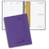 China Weekly Academic Planner Purple Softcover Spiral 6.5x8.5 Inch Hourly Schedule Monthly Tabs for sale