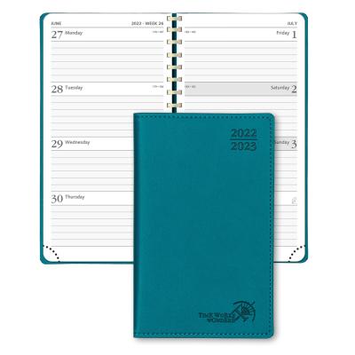 China 3.5x6.5 Inch Pocket Calendar Planner PU Cover Eco Friendly Paper 80GSM for sale