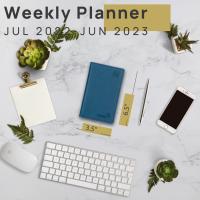 China Softcover Academic Planner 2023-2024 Hourly Schedule Monthly Tabs 3.5x6.5 Inch for sale