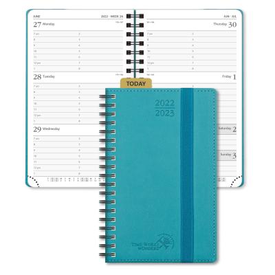 China Donau Blue Pocket Size Planner 4.33x6.69in 12-Month Hourly Timetable 2022-2023 for sale