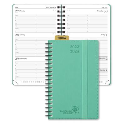 China Eco Friendly Softcover Wirebound Academic Planner 2023 12 Month 4.33x6.69 Inch Green for sale
