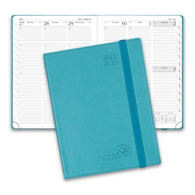 China A5 Turquoise Academic Planner 2023-2024 Weekly Monthly 100GSM Inkproof Paper Customizable for sale