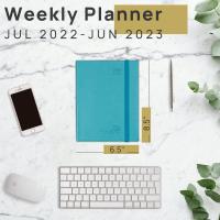 China A5 Turquoise Academic Planner 2023-2024 Weekly Monthly 100GSM Inkproof Paper Customizable for sale