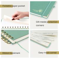 China Mint Green 2023 Hardcover Weekly Planner With Robust Medal Binding for sale