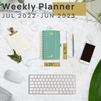 China Mint Green 2023 Hardcover Weekly Planner With Robust Medal Binding for sale