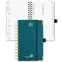 China 4.33 x 6.69 Inch Hardcover Weekly Planner 2023 Pacific Green 12 Month for sale