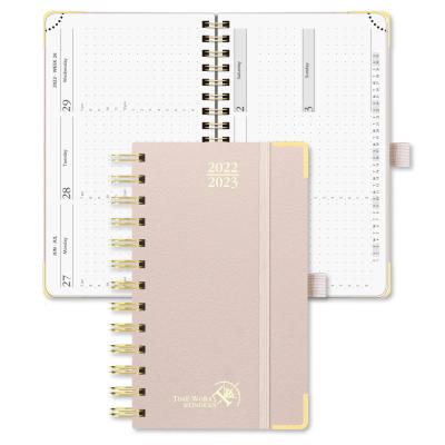 China Custom Executive Weekly Planner July 2023 June 2024 4.33x6.69 Inch Pink Hardcover for sale