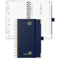 China Hardcover Spiral Weekly Planner 2023 2024 100GSM Ivory Paper Reinforced Medal Corner for sale