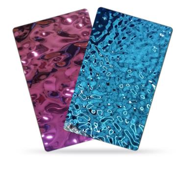 China Water Ripple Stainless Steel Sheet 1219mm Embossed Plates Polishing Mirror 8K for sale