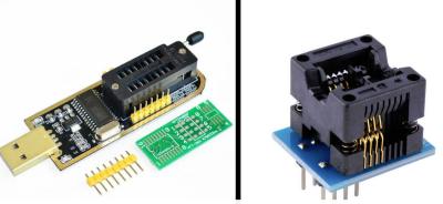 China CH341A 24 25 series EEPROM Flash Bios USB programmer +SOIC8 150 mil adapter for sale