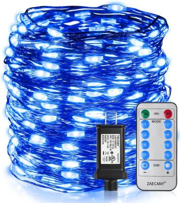 China Party Plug In Fairy Copper Wire Lights UL Listed Blue 300 LEDs String Lights 99ft for sale